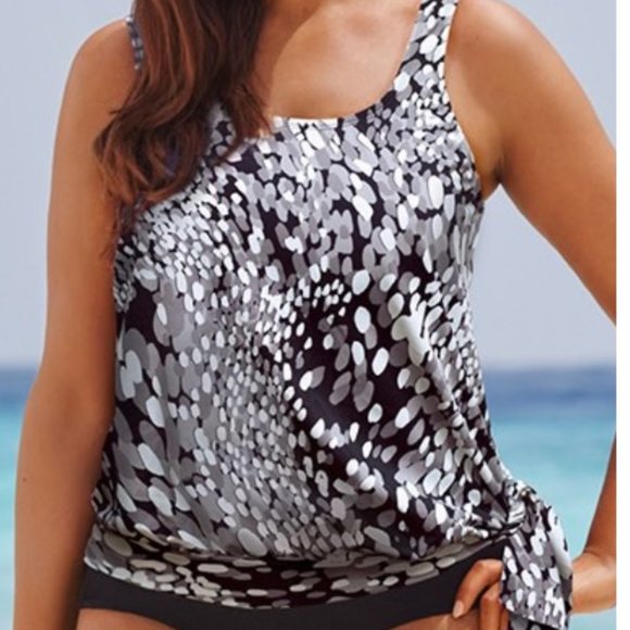 Swimsuits For All | Swim | Nwt Side Tie Blouson Tankini Top Swimsuits ...